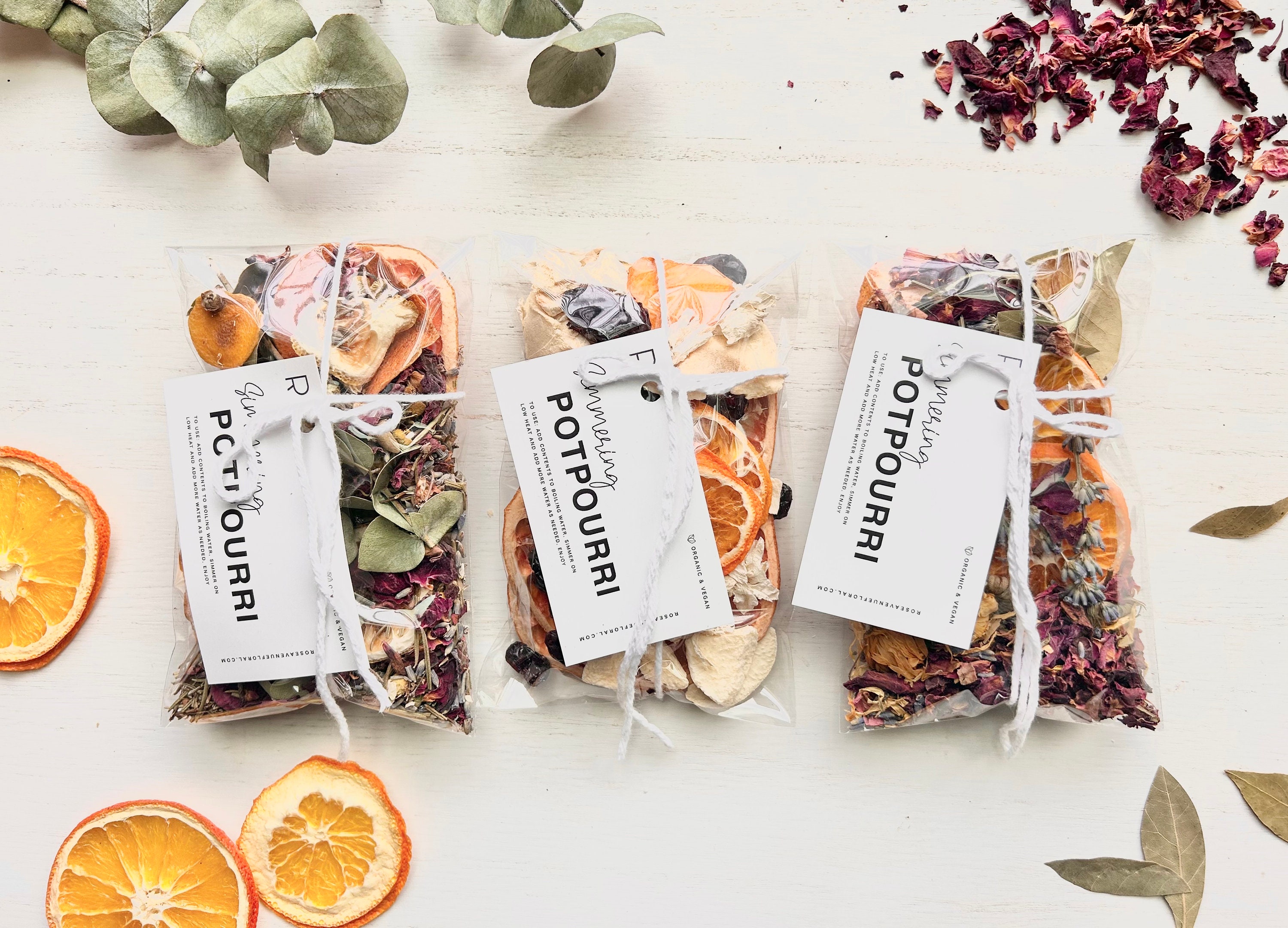 Set of 3 Floral & Citrus Simmering Potpourri // 4x6in Bags - Etsy