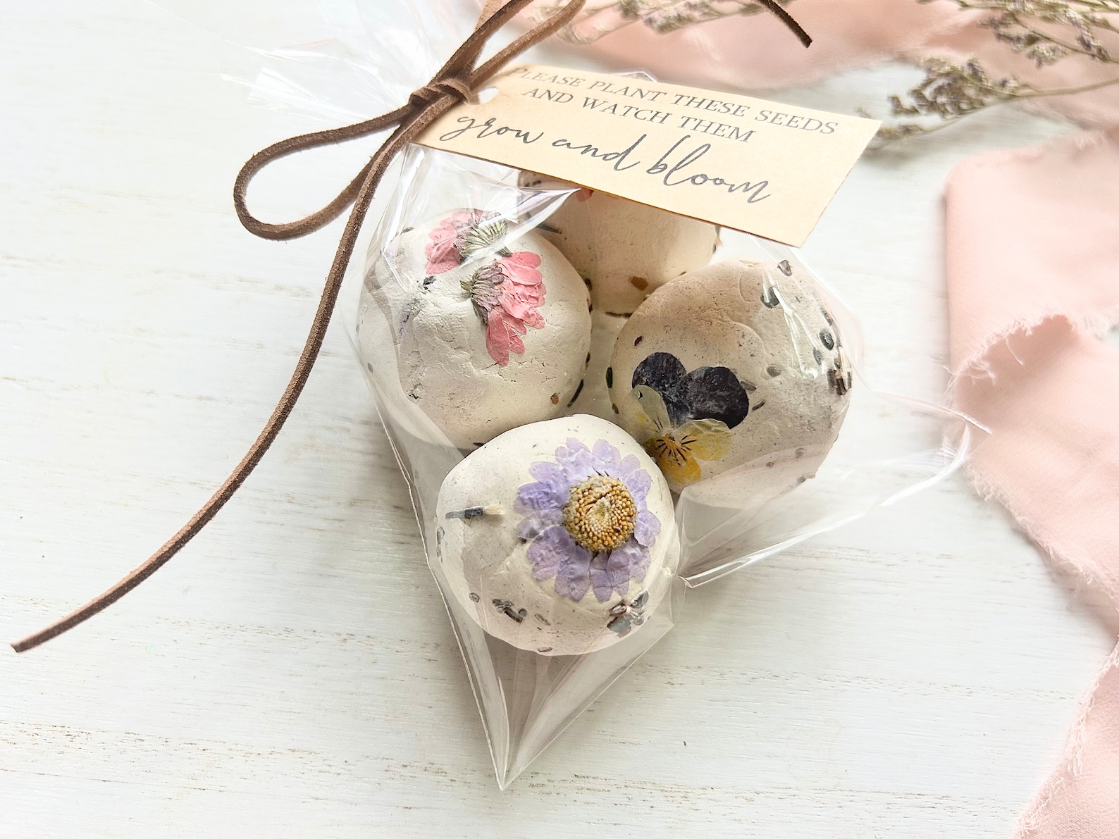 Wild Flower Seed Bombs With Labels // Handmade Clay Seed Bombs - Etsy