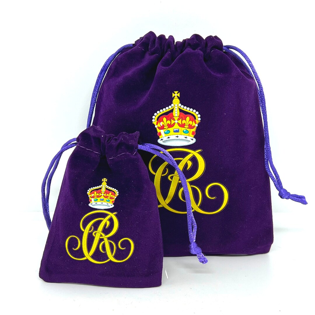 Queen Camilla - Purple Velvet Jewellery Bags Drawstring Pouches With ...