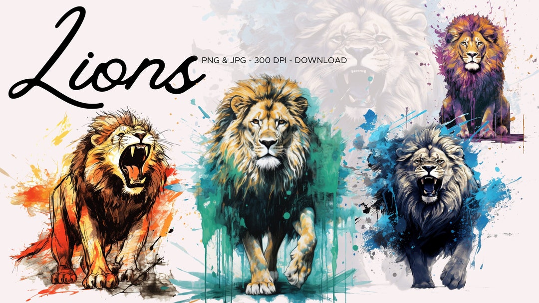 12 LIONS - Grunge Lions, Church Clipart, Easter Themes, Christian ...