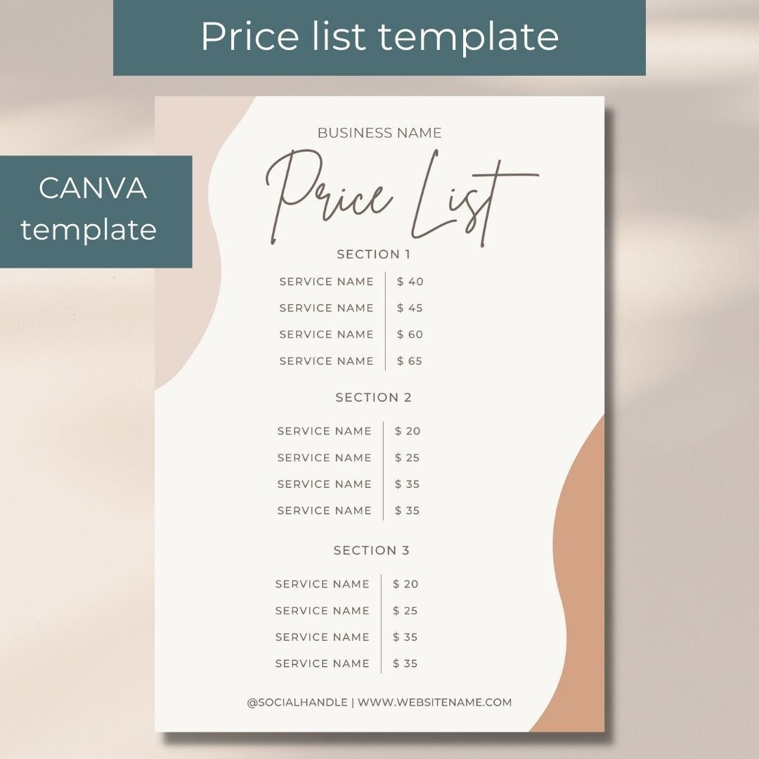 Price List Design Template