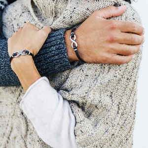Matching Infinity Leather Bracelets: Personalized Couple Gift Set - Etsy