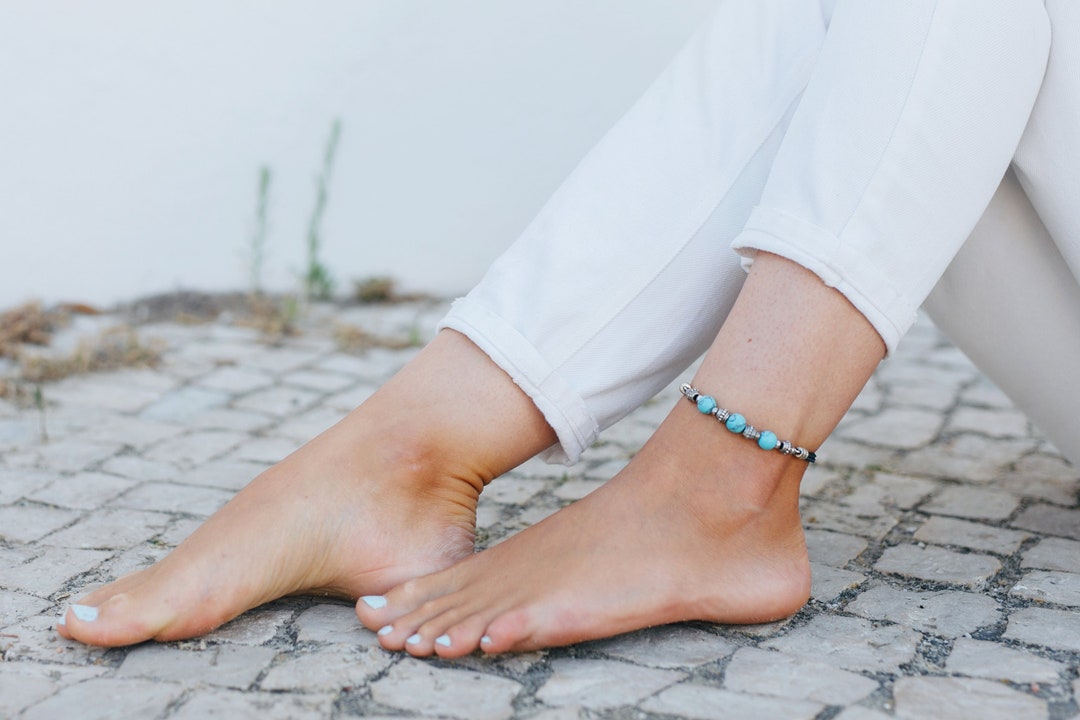 Leather Anklet, Leather Anklets for Women, Boho Anklet, Beaded Anklets ...