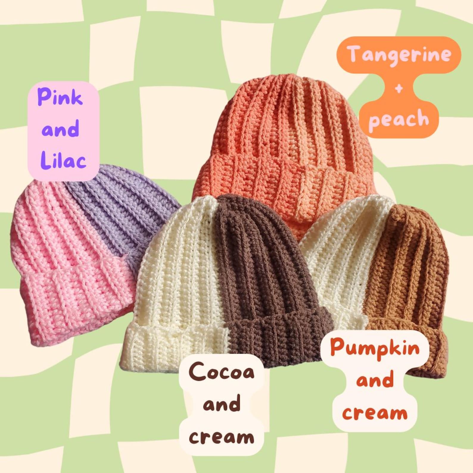 Dual Split Colour Handmade Crochet Beanie! | Two Color Crochet Beanie ...