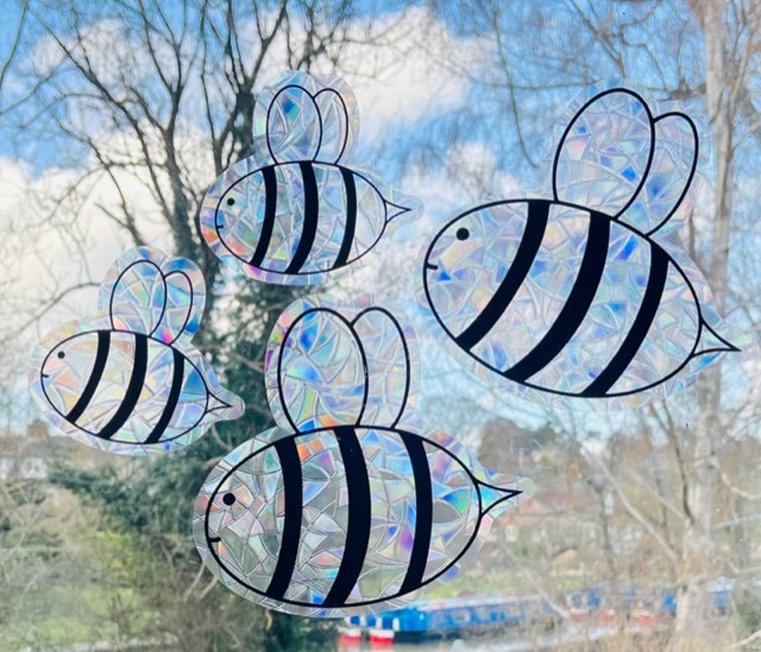 Bee Family Sun Catchers, Window Decal, Bee Sticker ,rainbow Window ...