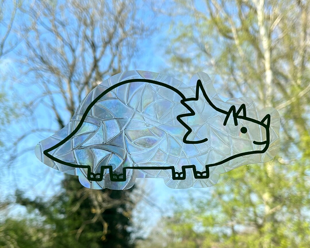 Triceratops Dinosaur Sun Catcher, Window Decal, Dinosaur Sticker ...