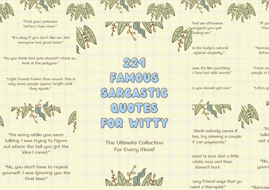 Sarcastic Quotes Book: 224 Funny Sayings Collection (A5 PDF Digital ...