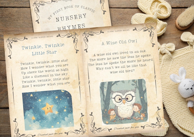 Vintage Classic Nursery Rhymes Book for Babies , Digital E-book ...