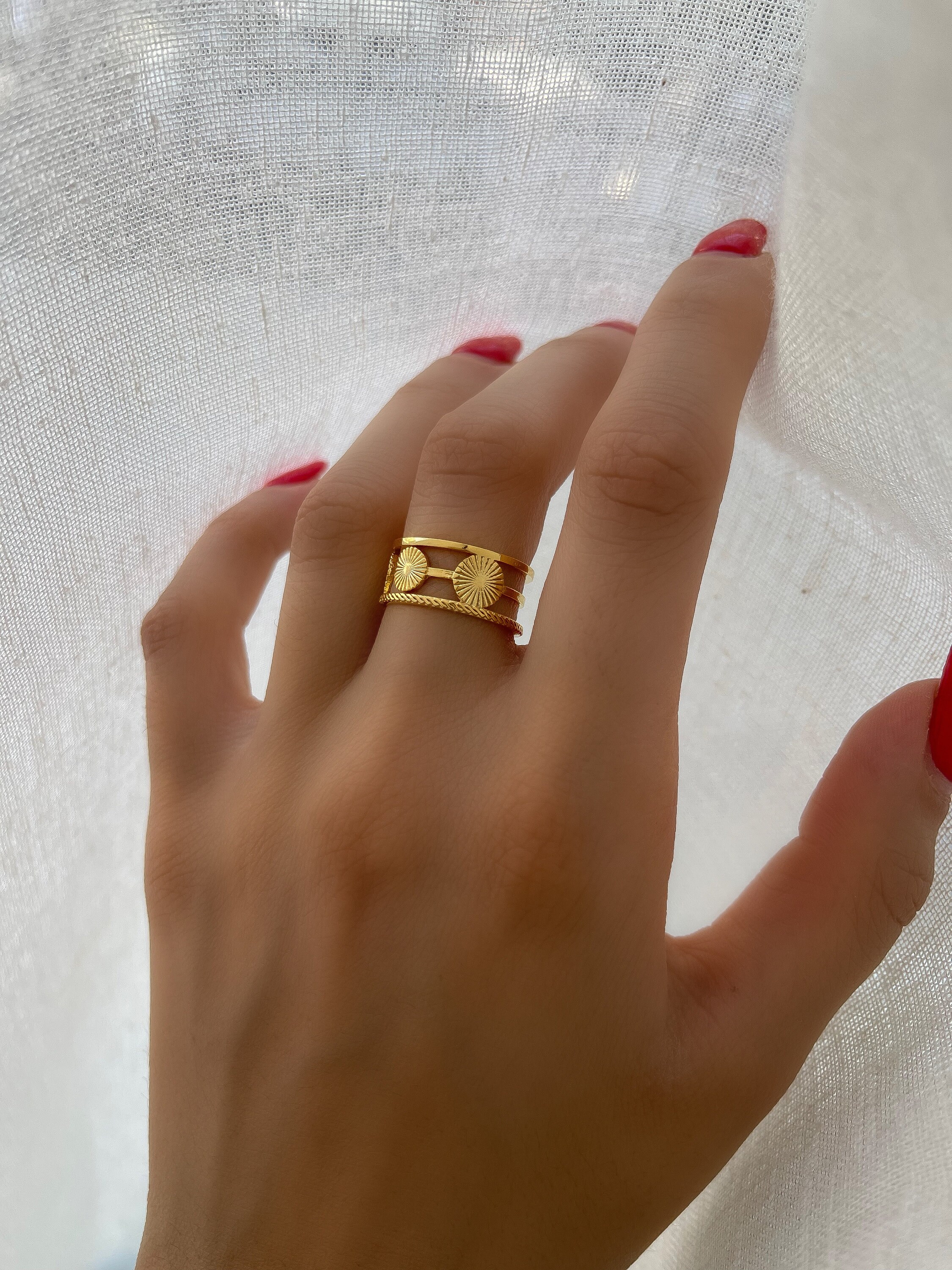 14K Gold Adjustable Ring - Etsy UK