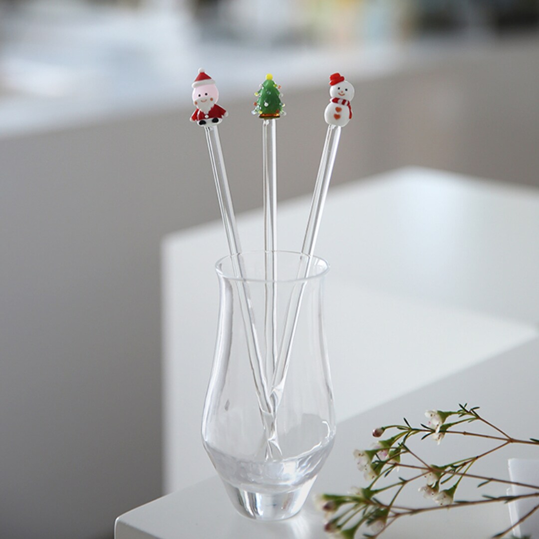 Santa's Glass Stirrer/milk Coffee Stirrer/long Handle - Etsy