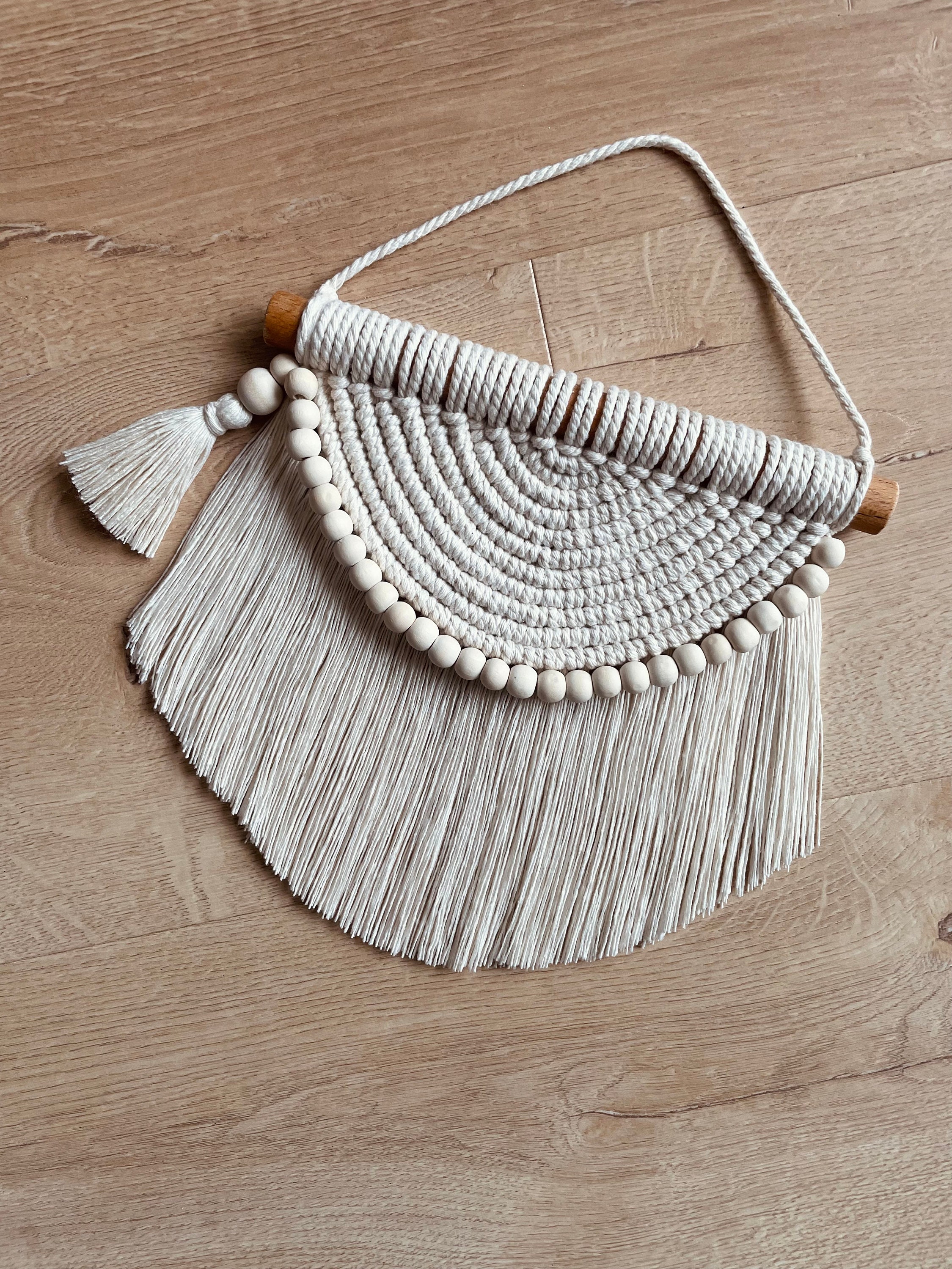Half Round Macramé, Half Moon, Natural Macramé, Wall Hanging, Wall ...