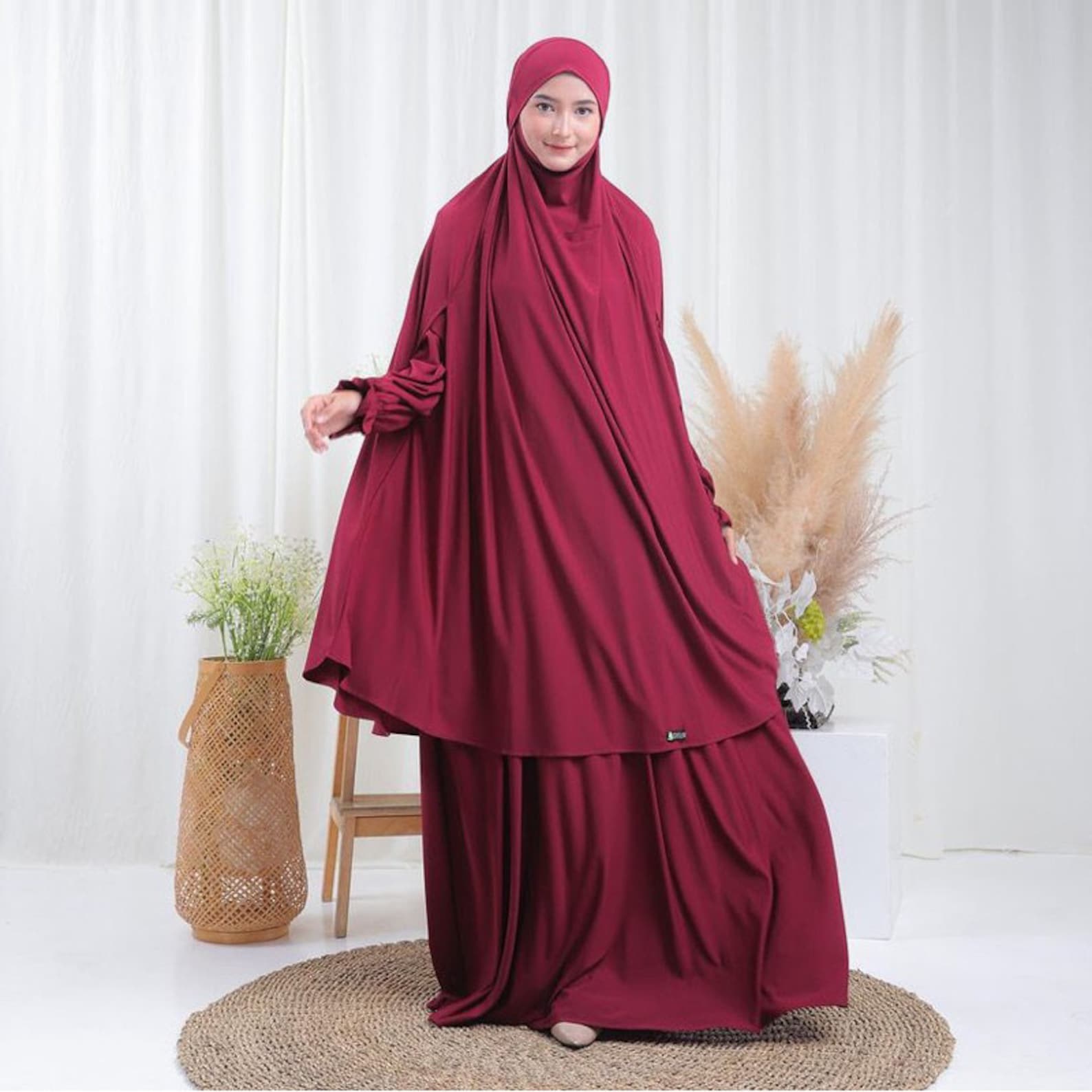Adult Set Abaya Fatimah Series /abaya Khimar Set/dress for Muslim/dress ...