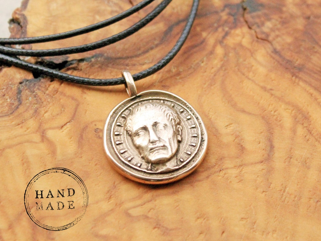 Julius Caesar Necklace, Intaglio Jewelry, Latin Coin Necklace, Caesar ...