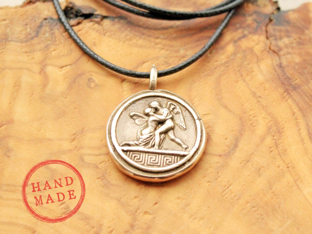 Cupid and Psyche Pendant, Wax Seal Jewelry, Angels Art Charm, God Amor ...