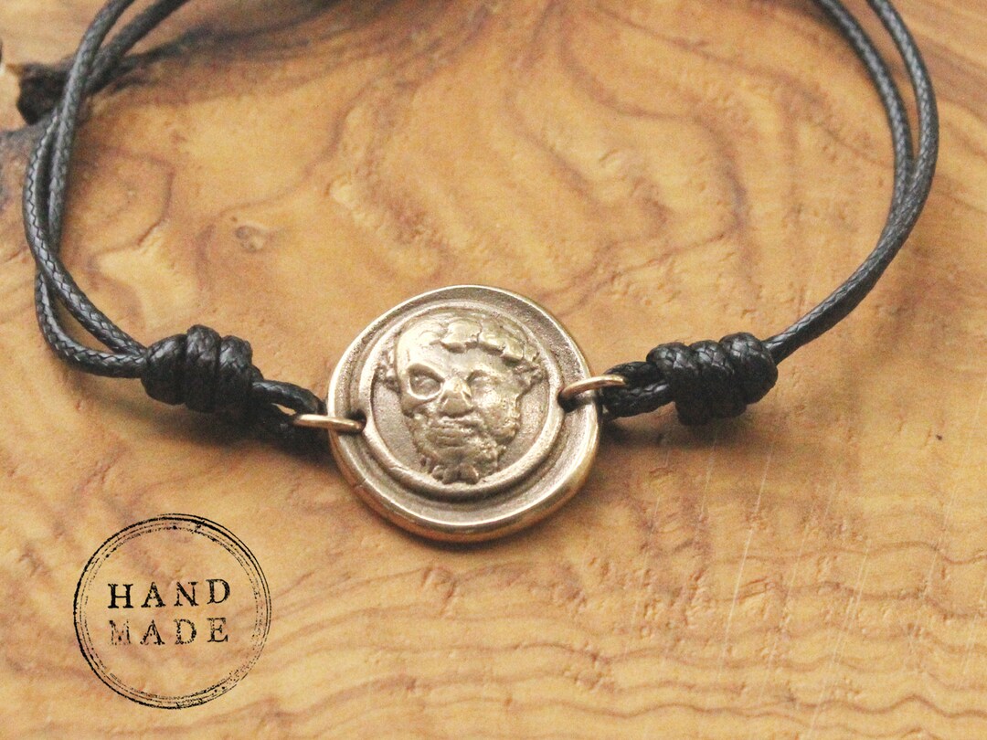 Scull Bracelet, Marcus Aurelius Bust, Stoic Philosophy, Wax Seal Charm ...