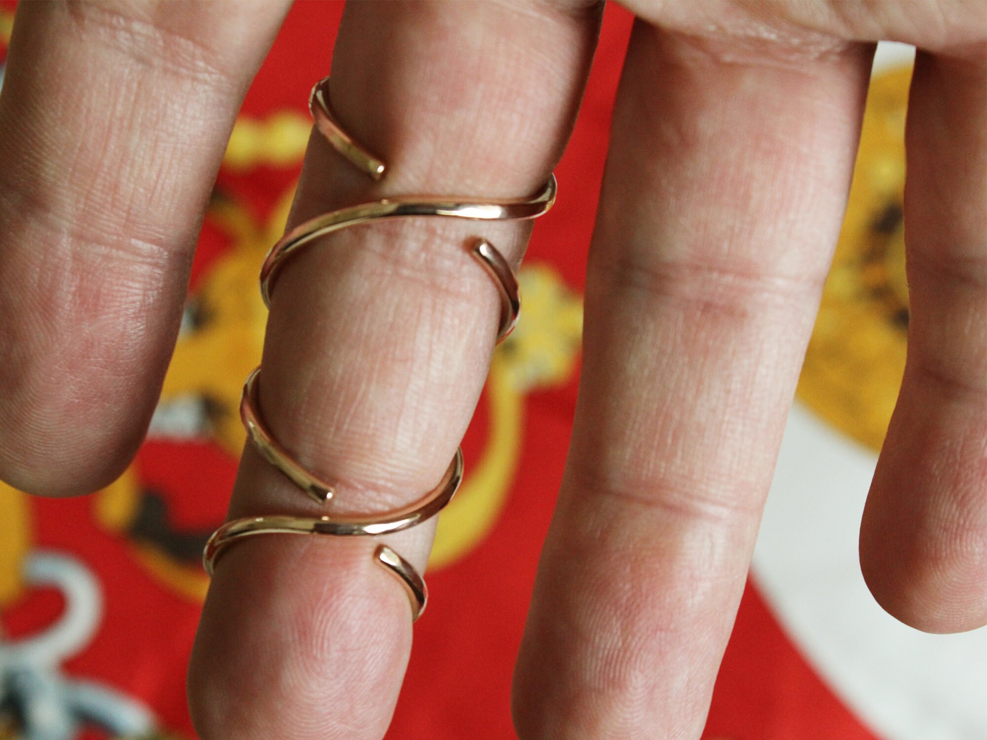 Set of Two Hyperextension Rings, Arthritis Finger Splint in Bronze, 2 ...