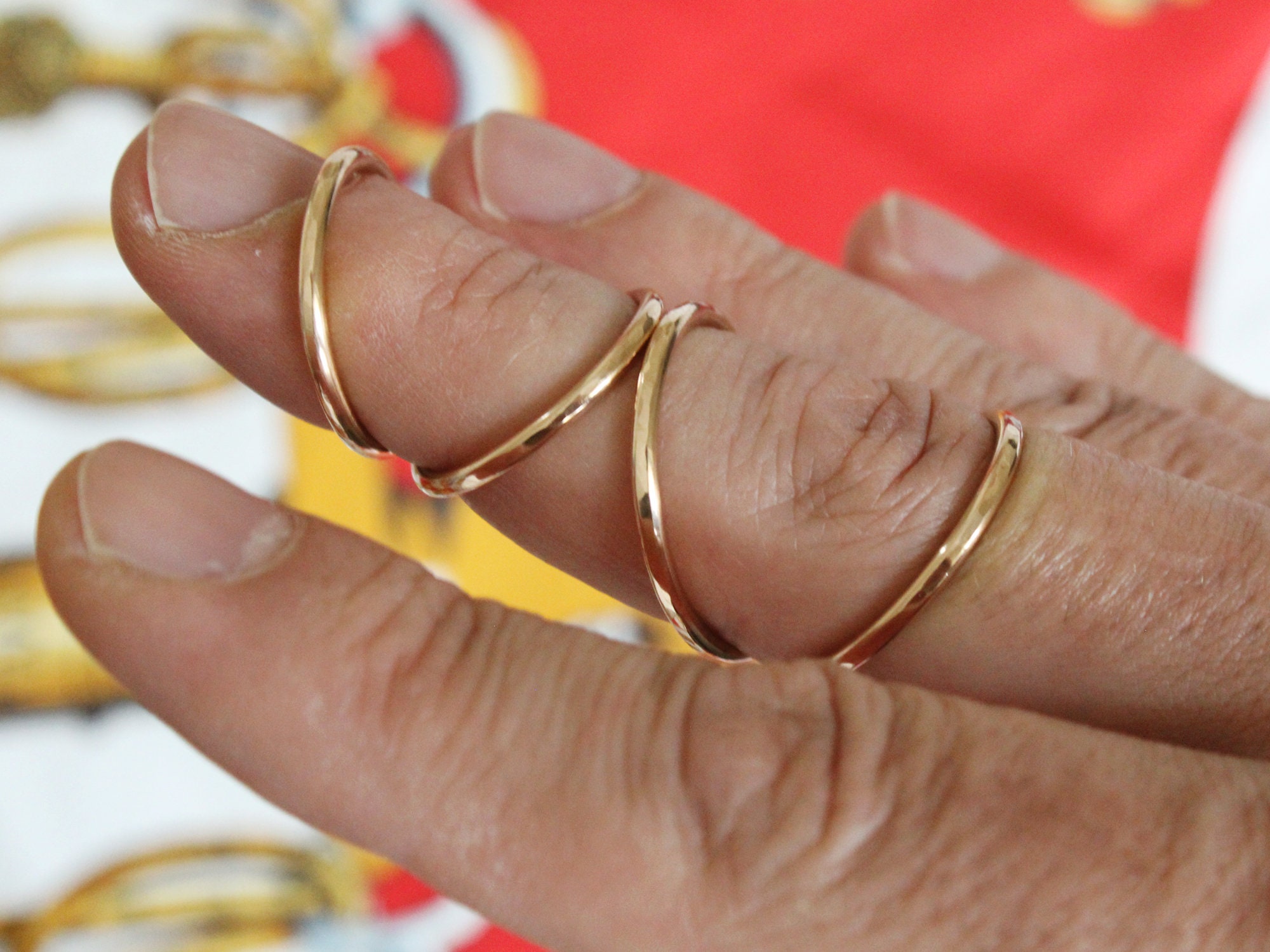 Set of Two Hyperextension Rings, Arthritis Finger Splint in Bronze, 2 ...