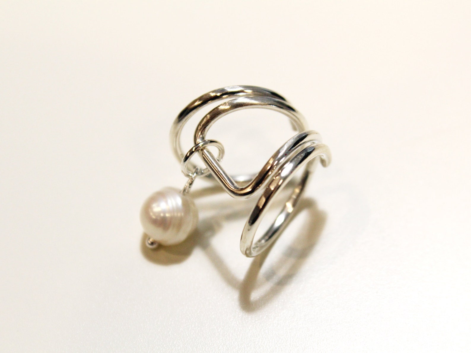 Lateral Deviation Arthritis Ring, Adjustable Silver Pearl Charm Splint ...