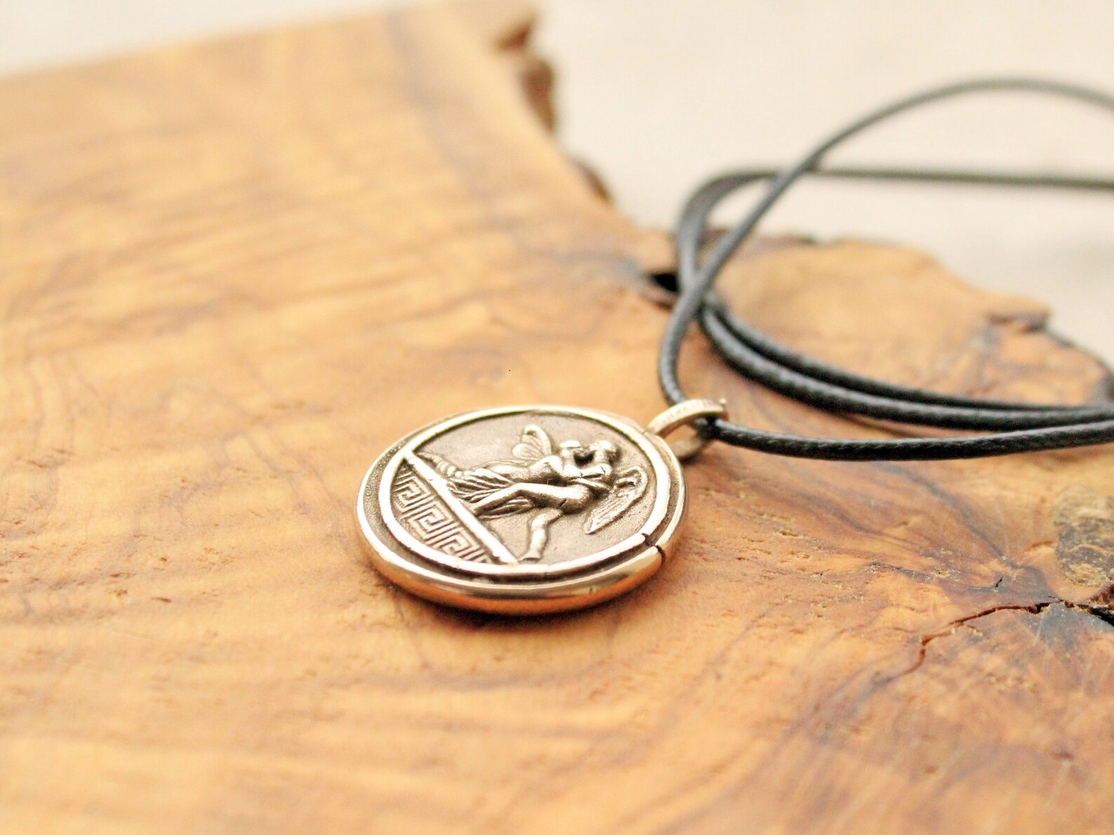 Handmade Cupid and Psyche Pendant, Bronze Greek Mythology Jewelry - Etsy