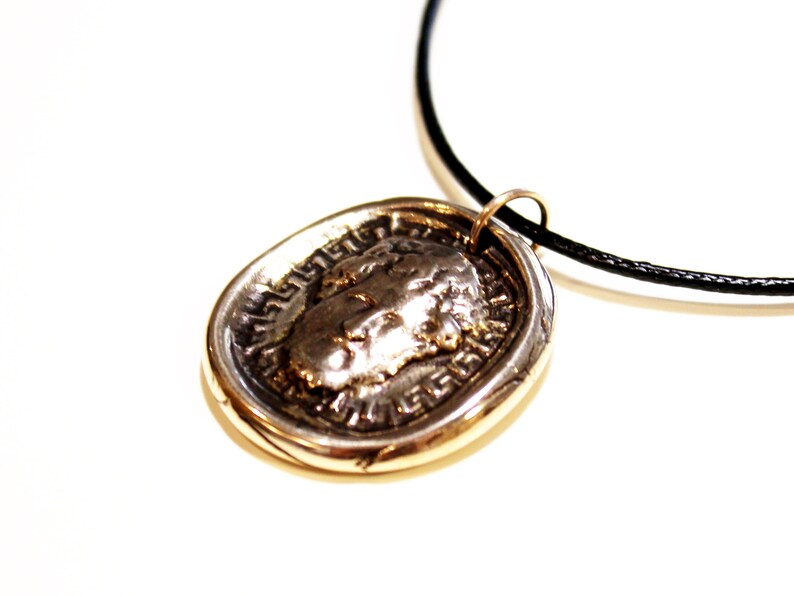 Marcus Aurelius Pendant, Bronze Roman Emperor Intaglio Necklace - Etsy