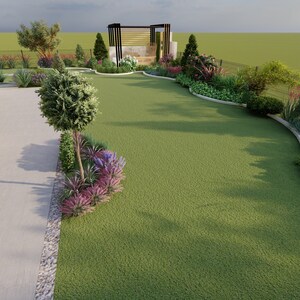 Custom Landscape Design, Landscape Front Facade, Landscape Layout ...