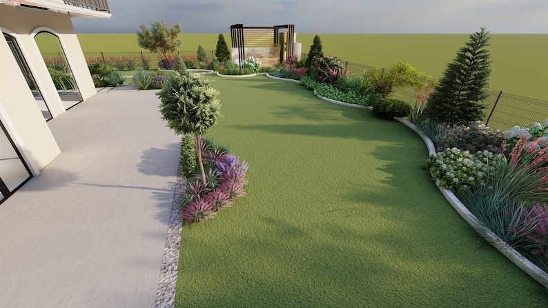 Online Backyard Design, Backyard 3D Rendering, 3d Rendering, Custom ...