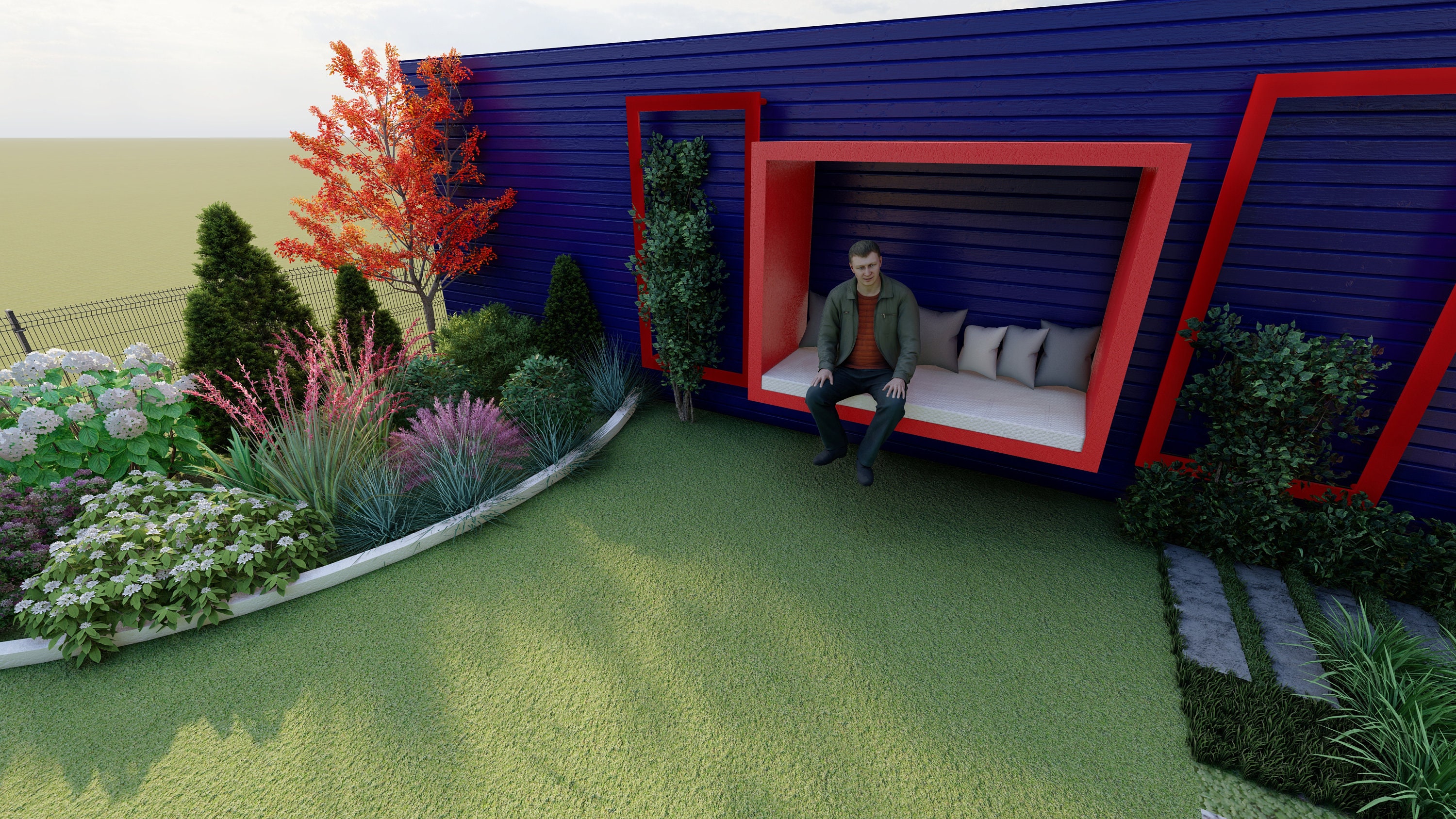 Online Backyard Design, Backyard 3D Rendering, 3d Rendering, Custom ...