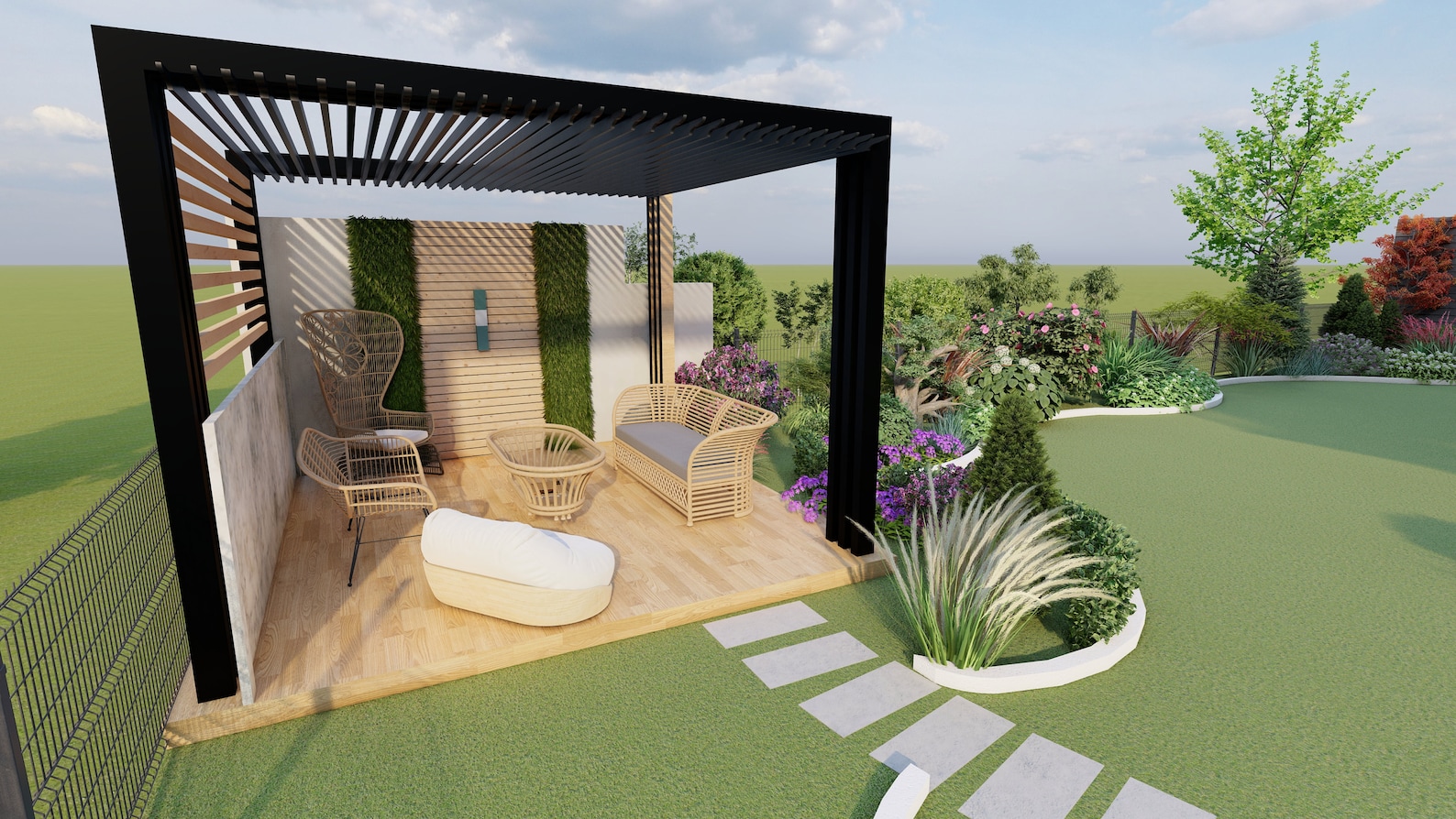 Online Backyard Design, Backyard 3D Rendering, 3d Rendering, Custom ...