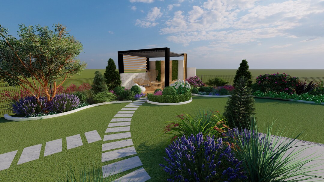 Online Backyard Design, Backyard 3D Rendering, 3d Rendering, Custom ...