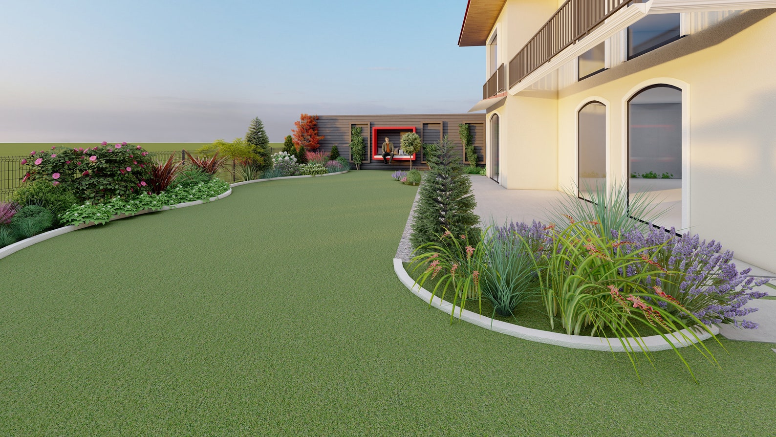 Custom Landscape Design, Landscape Front Facade, Landscape Layout ...