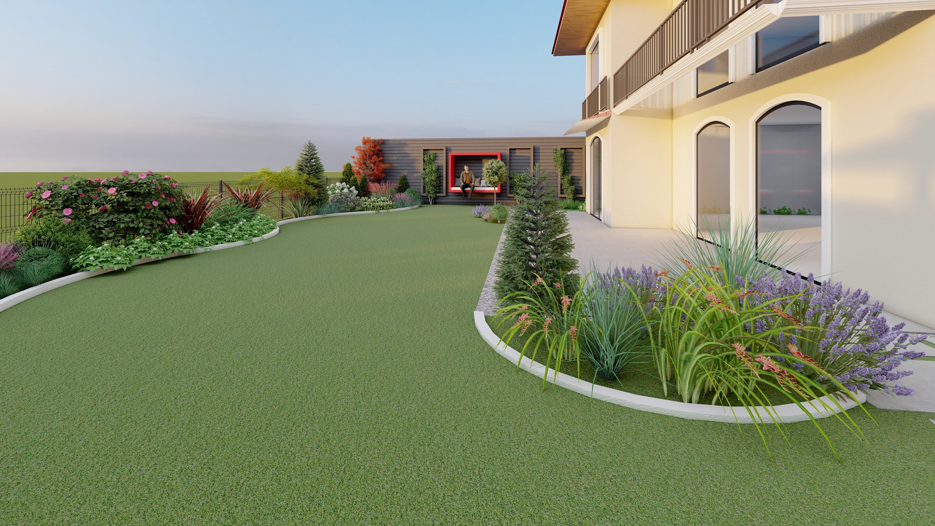 Custom Landscape Design, Landscape Front Facade, Landscape Layout ...