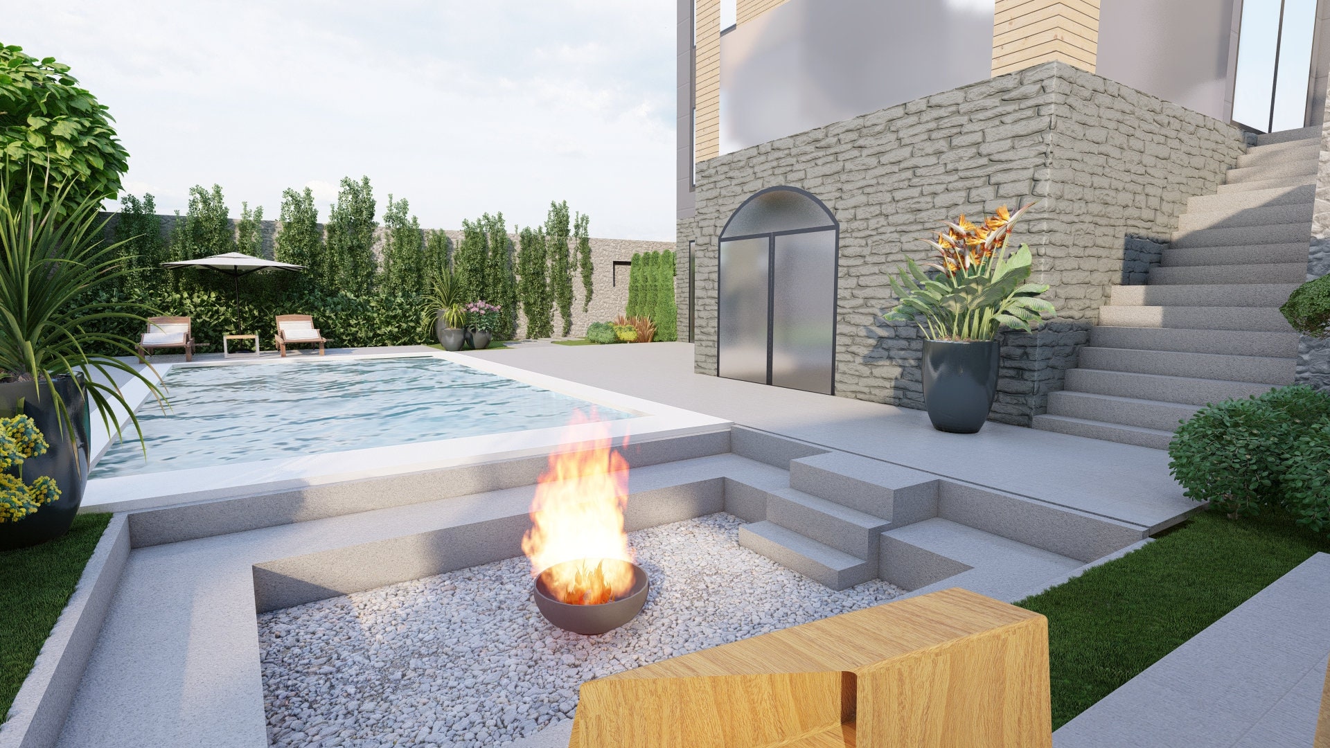 Online Backyard Design, Backyard 3D Rendering, 3d Rendering, Custom ...