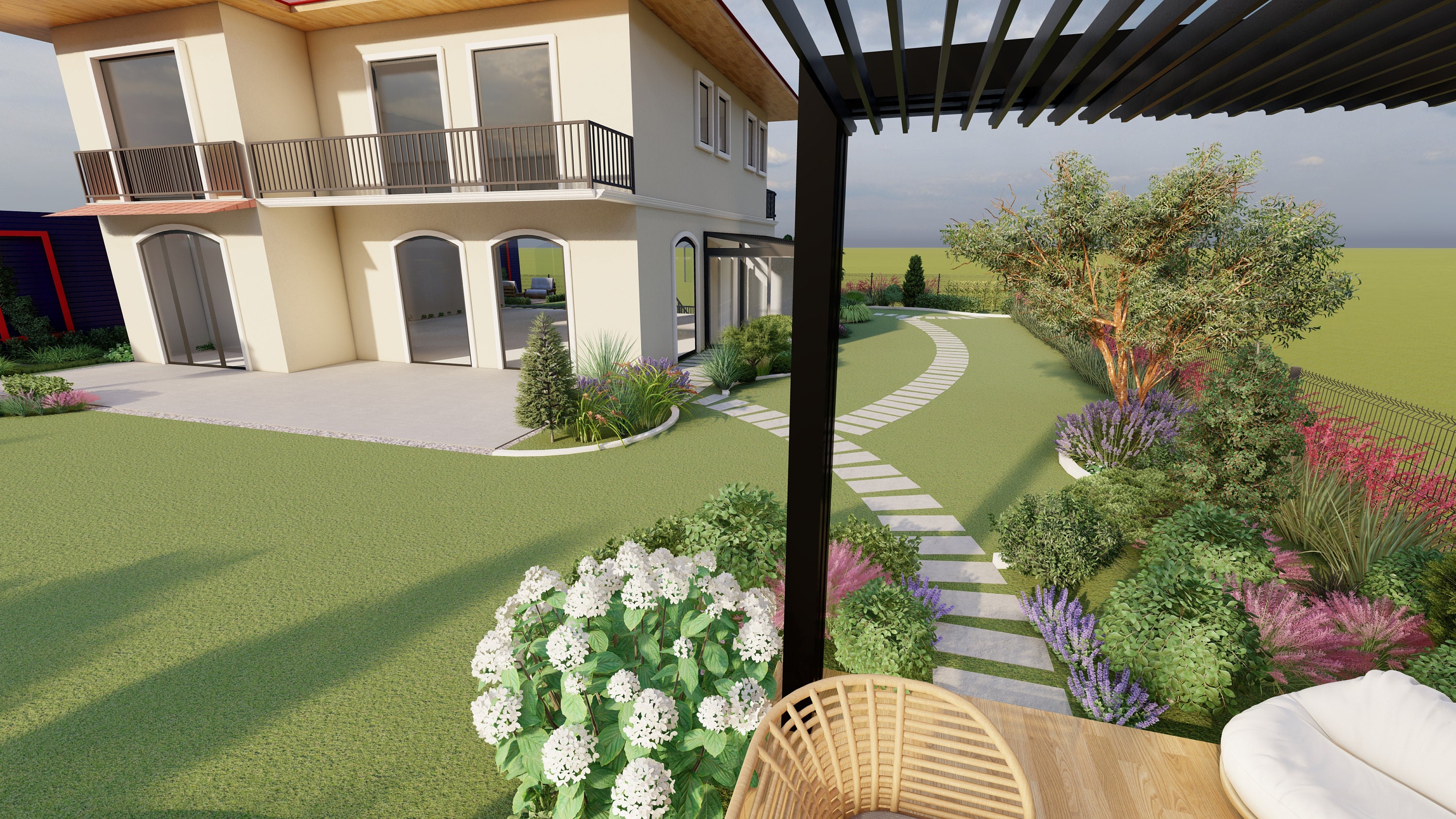 Online Backyard Design, Backyard 3D Rendering, 3d Rendering, Custom ...