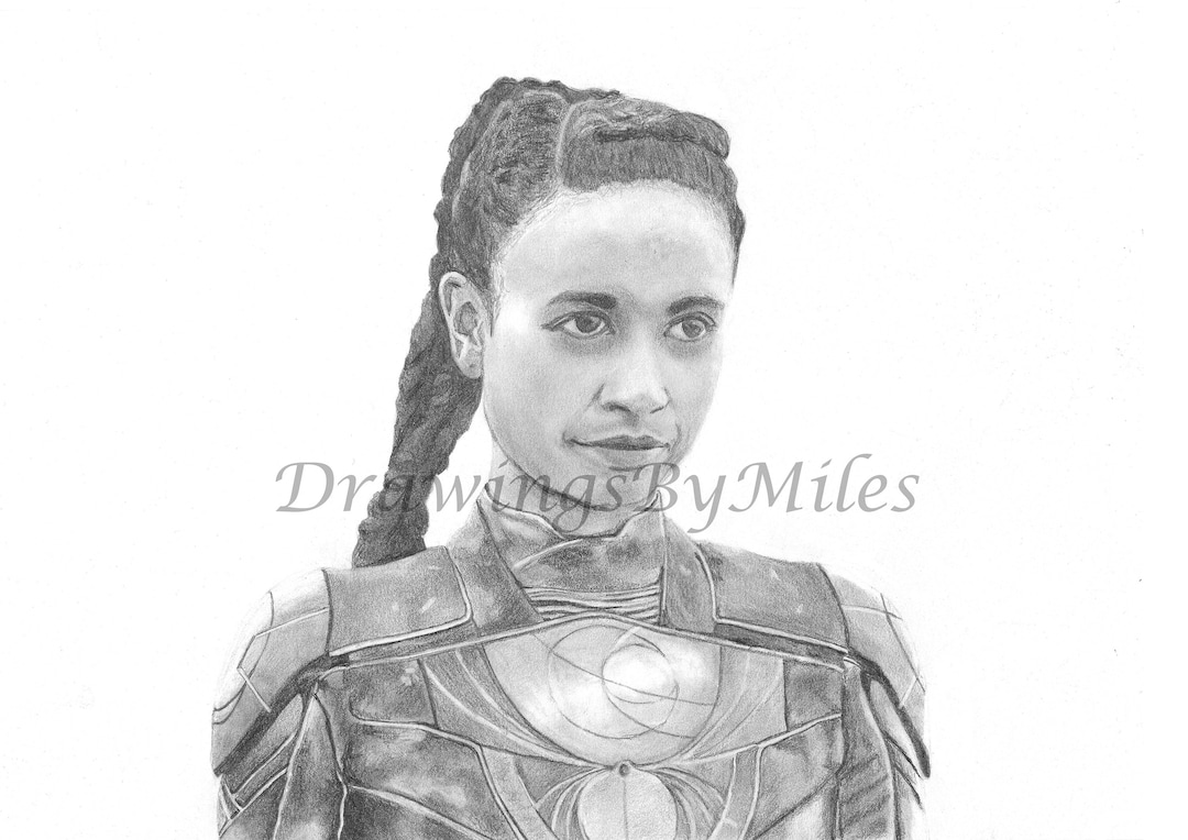 Makkari Pencil Drawing Print Marvel Eternals - Etsy