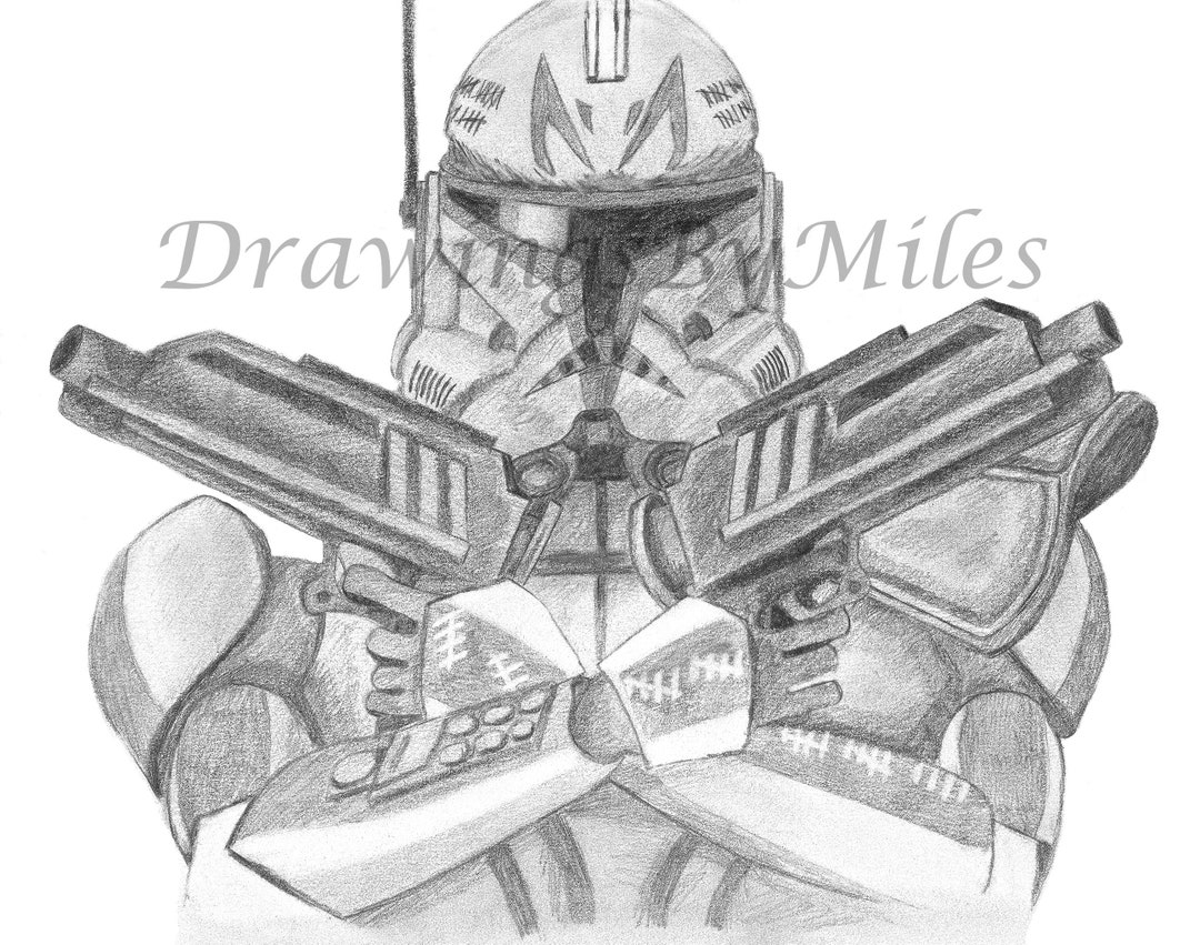 Captain Rex Pencil Drawing Print | Star Wars: the Clone Wars - Etsy