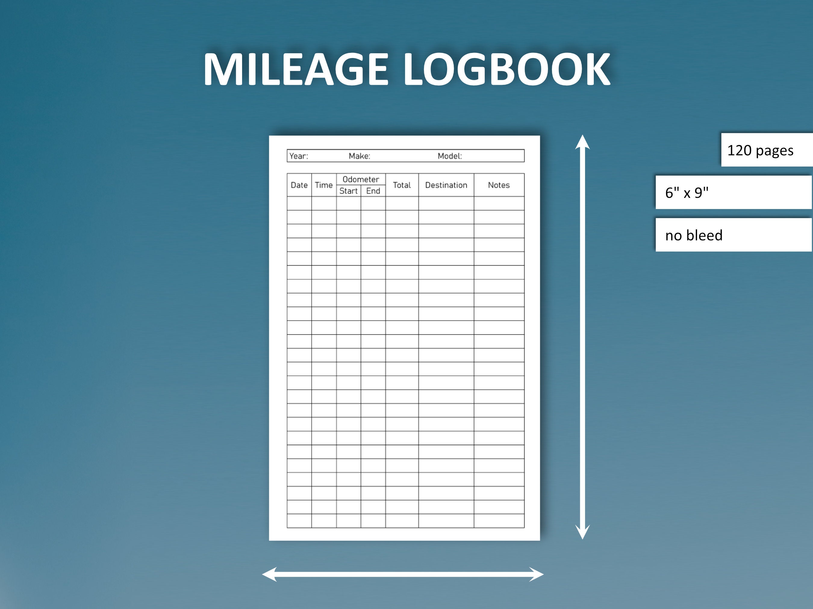 KDP Mileage Log Book, Vehicle Mileage Tracker, Ready to Publish ...