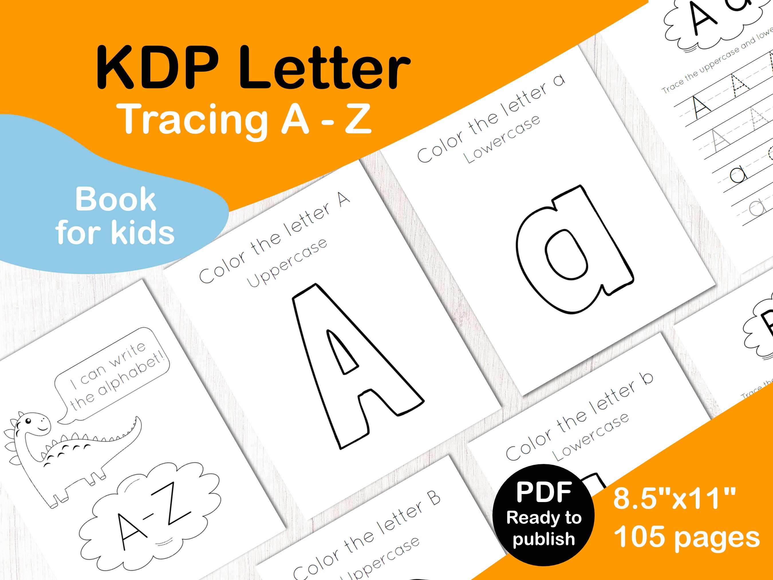KDP Interior Letter Tracing A-Z for Kids Activity Book PDF - Etsy