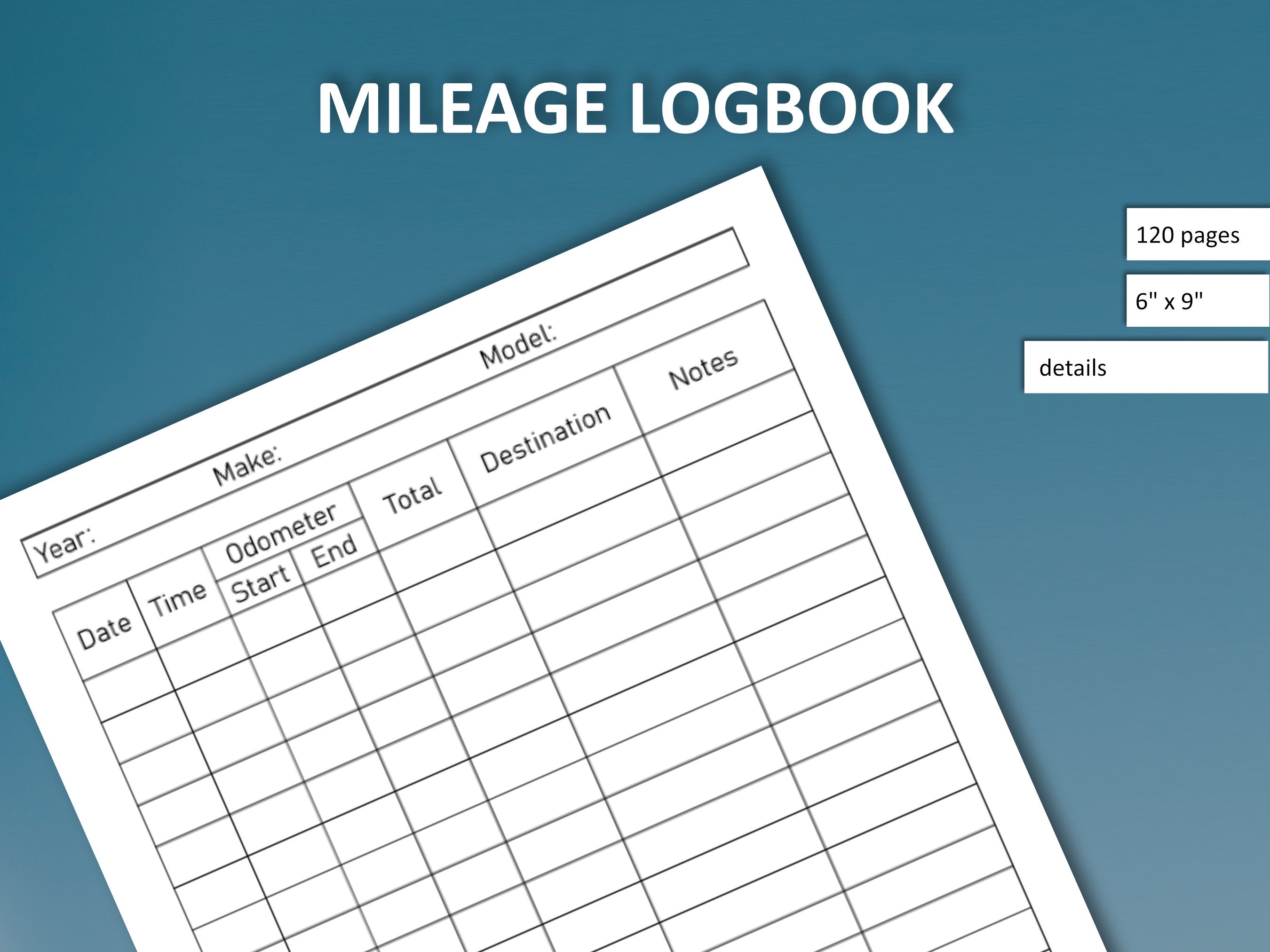 KDP Mileage Log Book, Vehicle Mileage Tracker, Ready to Publish ...