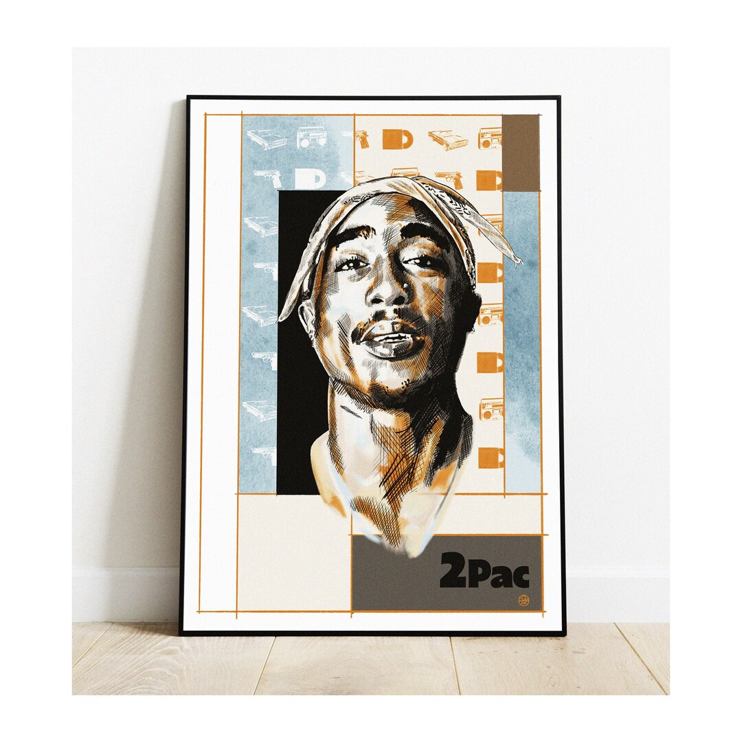 2pac Portrait - Printed Illustration - Poster - Etsy