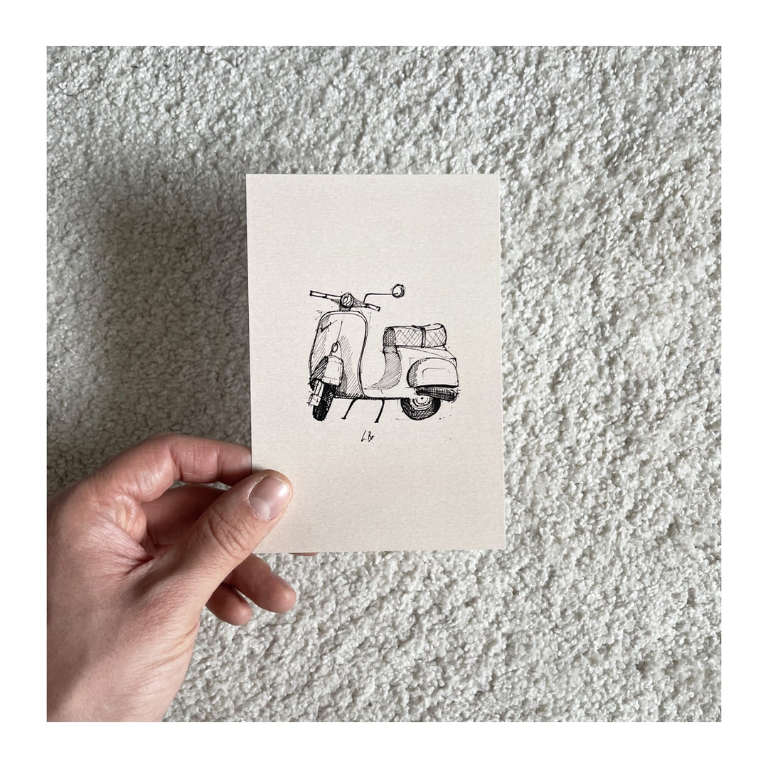 Vintage Scooter Map - Printed Illustration - Etsy