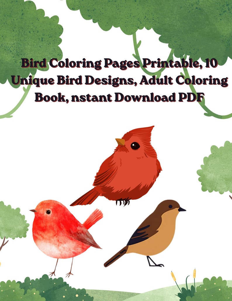 Printable Bird Coloring Pages, Realistic Designs, Adult Coloring Book ...