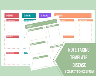 Nursing School Note-taking Template - Etsy