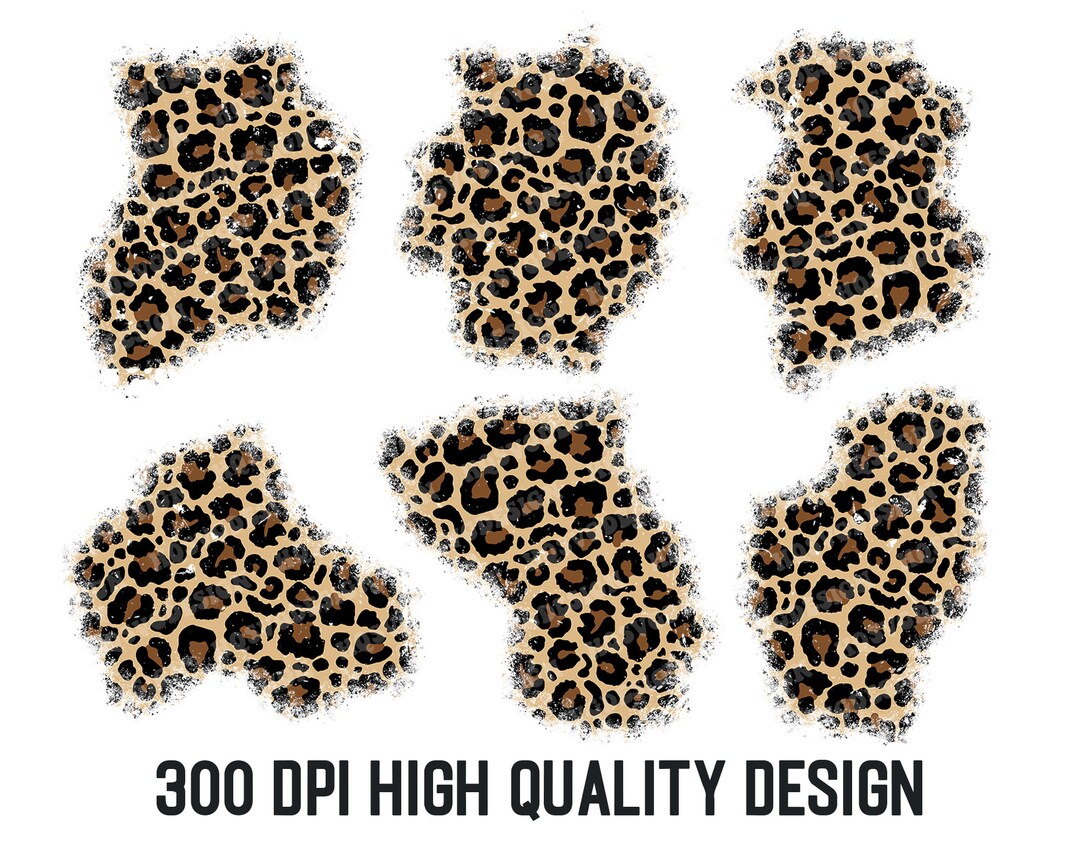 Distressed Cheetah Patch PNG Bundle, Leopard Splashes PNG, Distressed ...