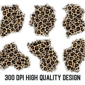 Distressed Cheetah Patch PNG Bundle, Leopard Splashes PNG, Distressed ...