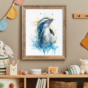 Cute Baby Dolphin Clipart Bundle, Watercolor Animal Illustration ...