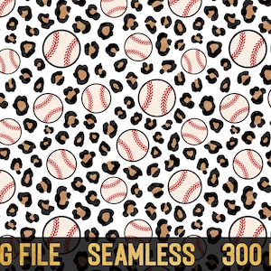 Seamless Baseball Leopard PNG, Sublimate Download, Digital Paper ...