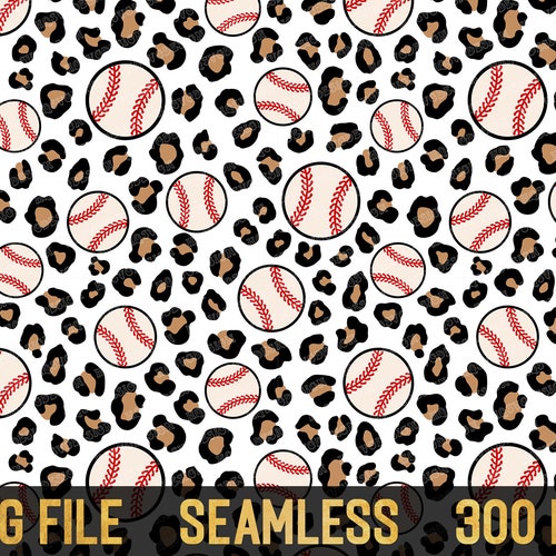 Softball Leopard Seamless Pattern Sublimate Download Digital - Etsy