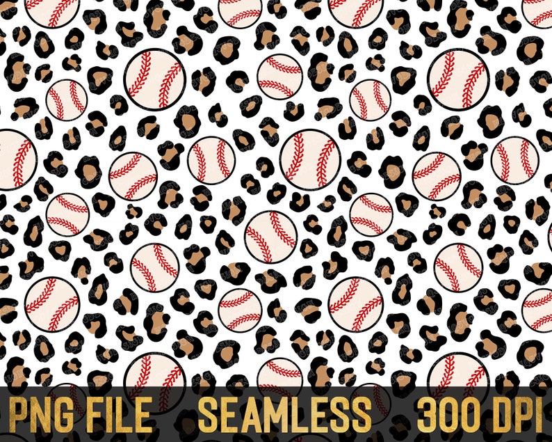 Seamless Baseball Leopard PNG Sublimate Download Digital - Etsy