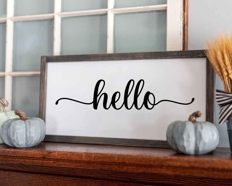 Hello Sign SVG Bundle Welcome Svg Hello Svg Hand Lettered - Etsy