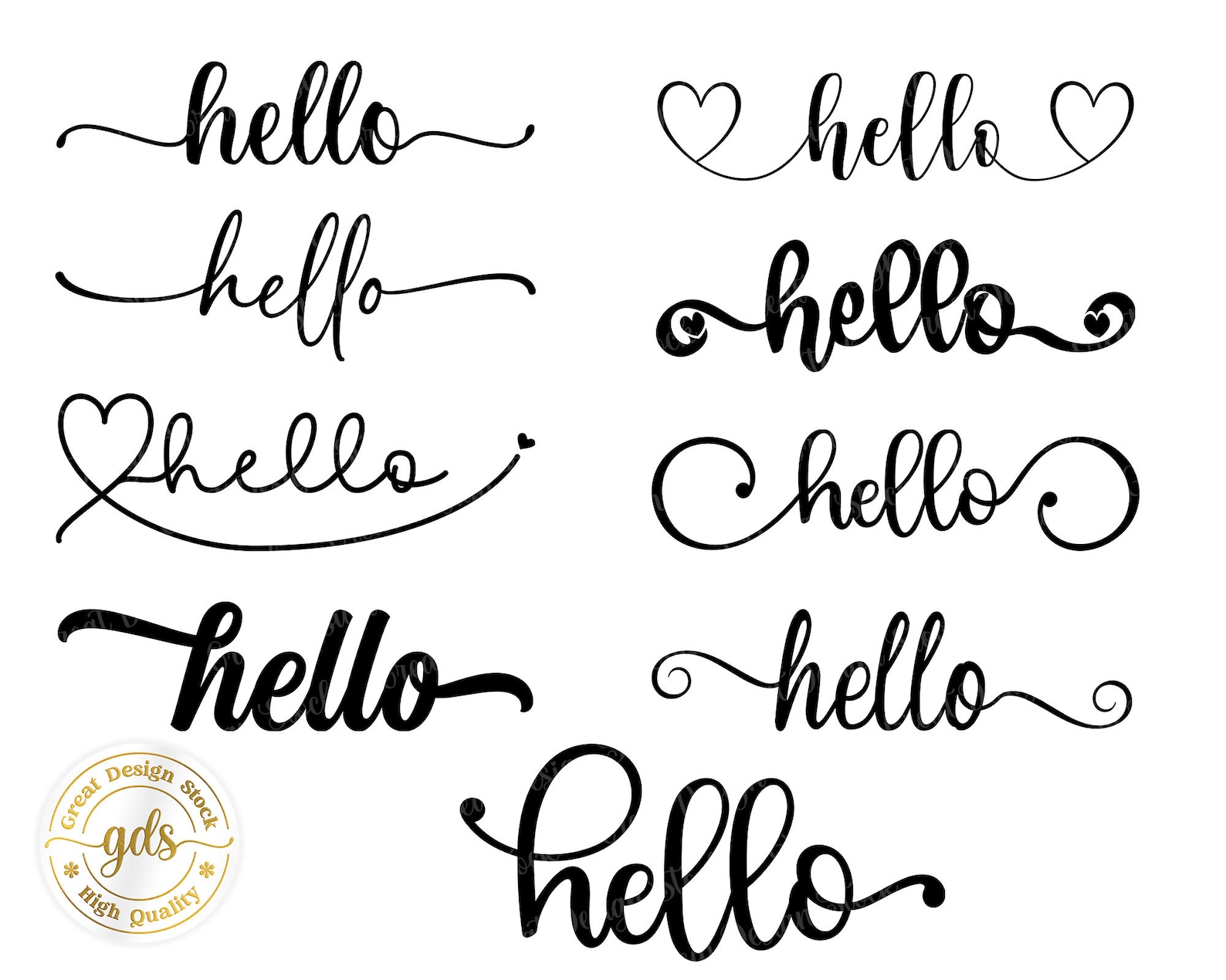 Hello Sign SVG Bundle Welcome Svg Hello Svg Hand Lettered - Etsy